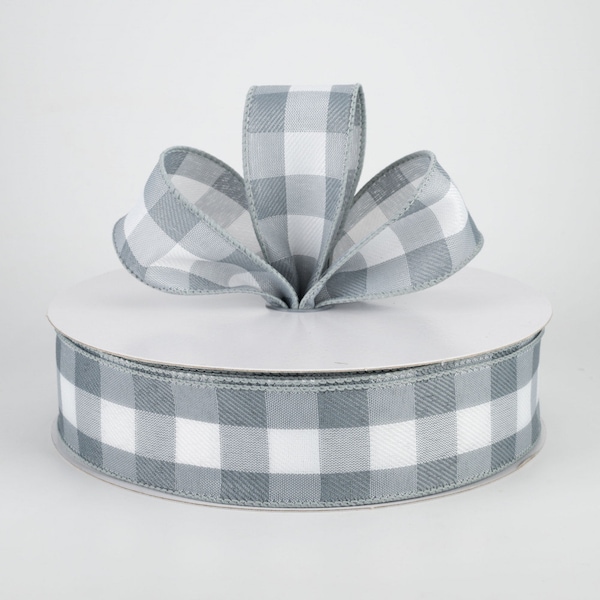 Gray Plaid Ribbon - Etsy