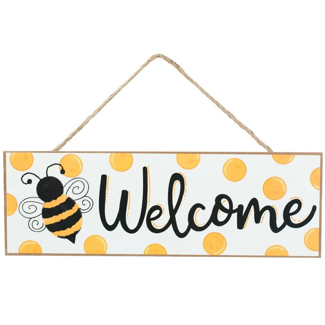 Welcome Bumble Bee Wreath Sign, Bumble Bee Sign for Wreath, Wreath Sign ...