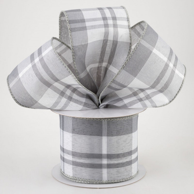 Gray Plaid Ribbon - Etsy