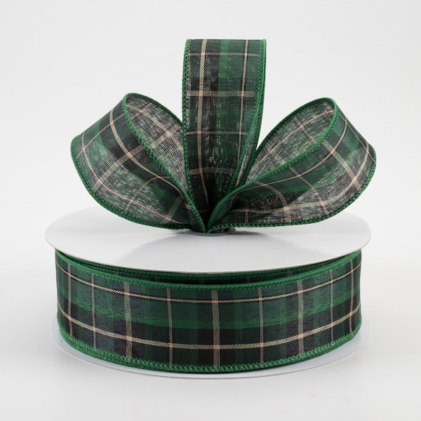 Green Plaid Ribbon - Etsy