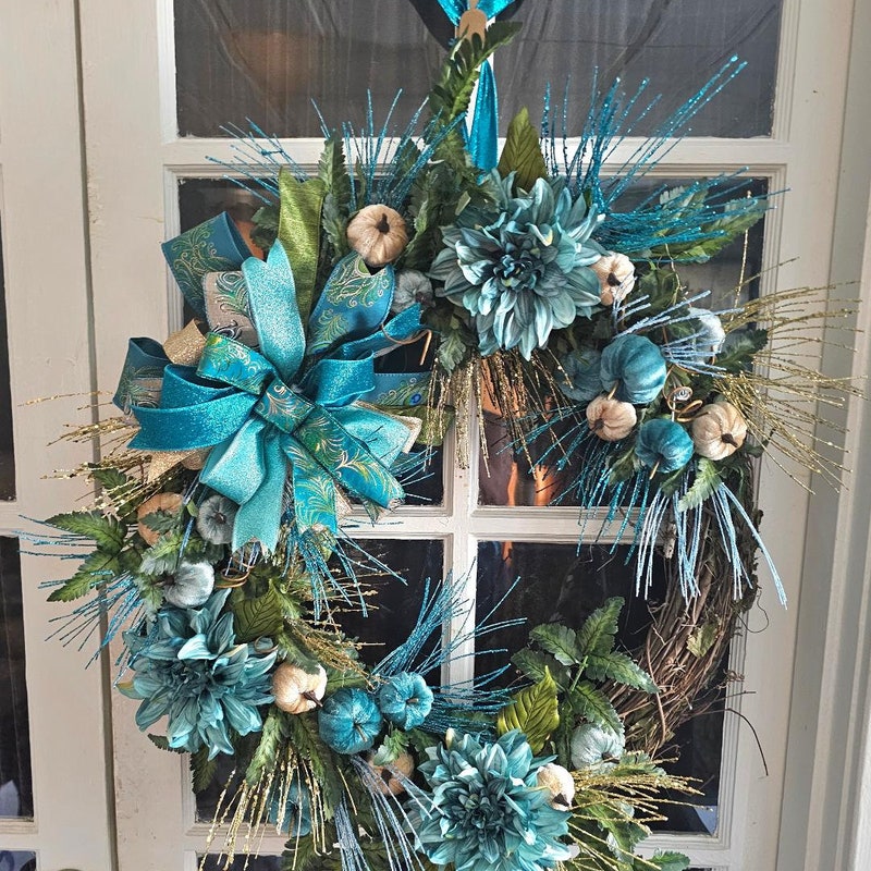 Teal Fall Decor - Etsy