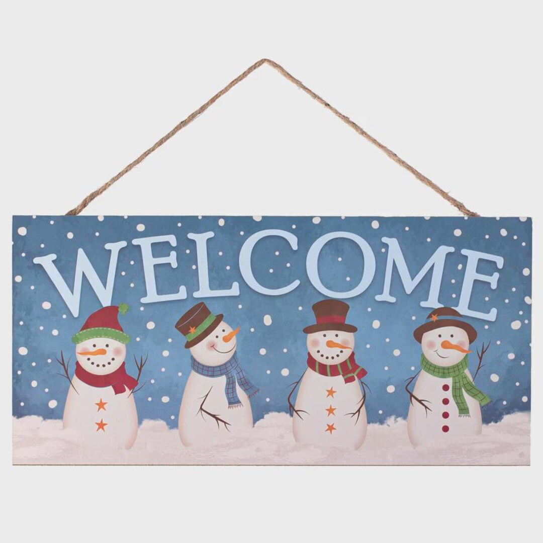 Snowmen Welcome Sign, Winter Door Decor - Etsy