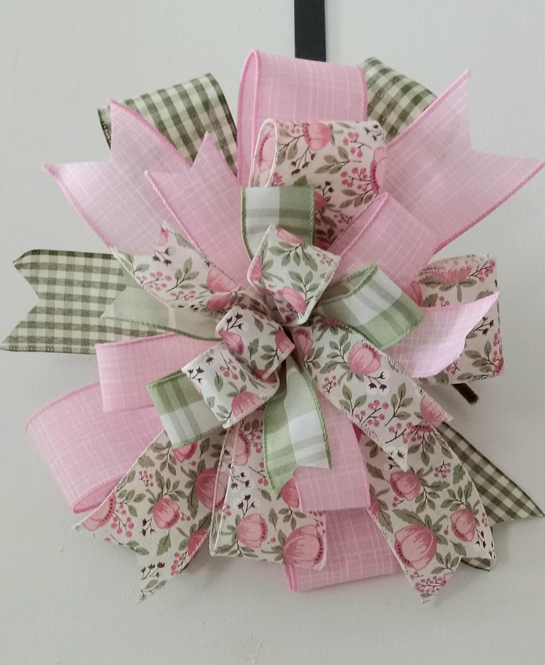 Peonies Terri Bow, Summer Bow for Wreath, Easter Bow, Wreath Bow ...