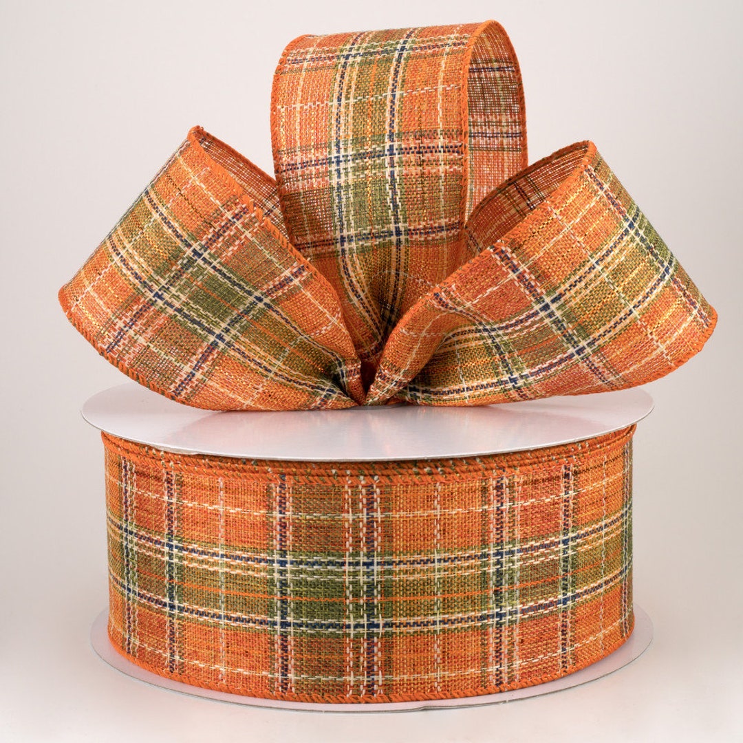 2.5" Fall Plaid Wired Ribbon, Ribbon, Wreath Ribbon, Wreath Supplies ...