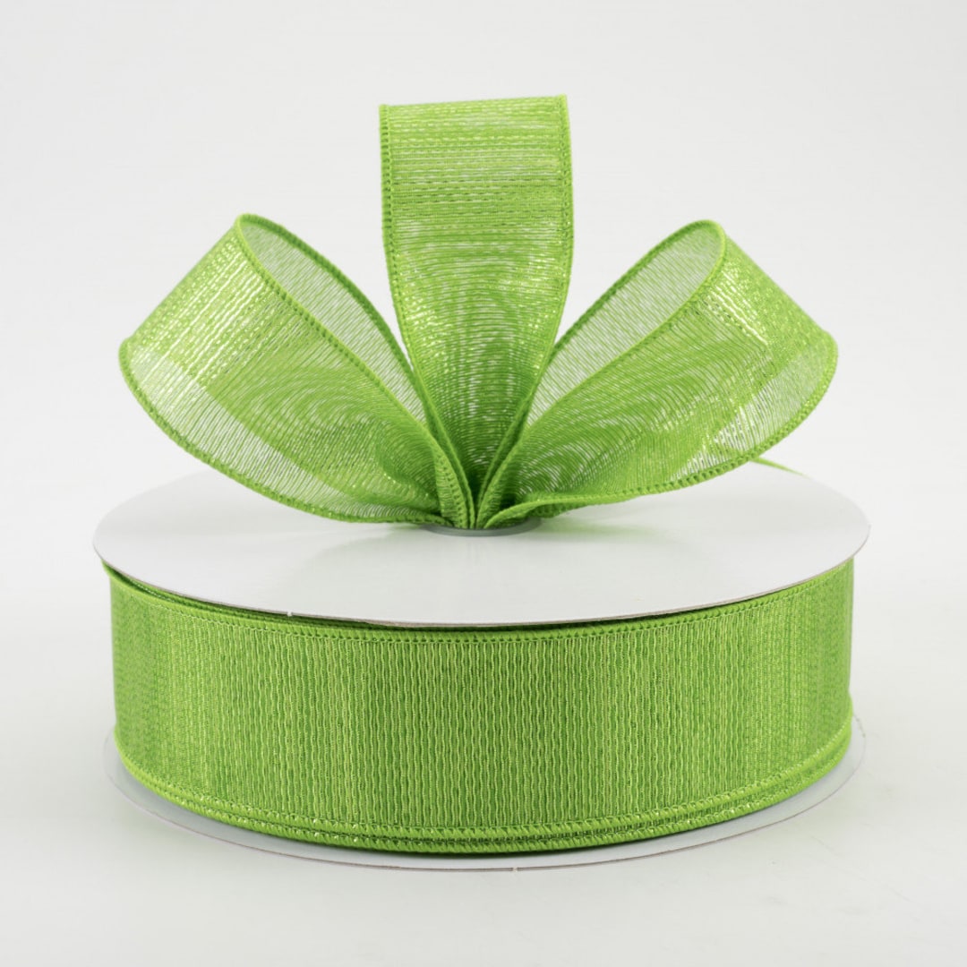 1.5" Lime Green Wired Ribbon, Fall Ribbon, Christmas Ribbon, Easter ...