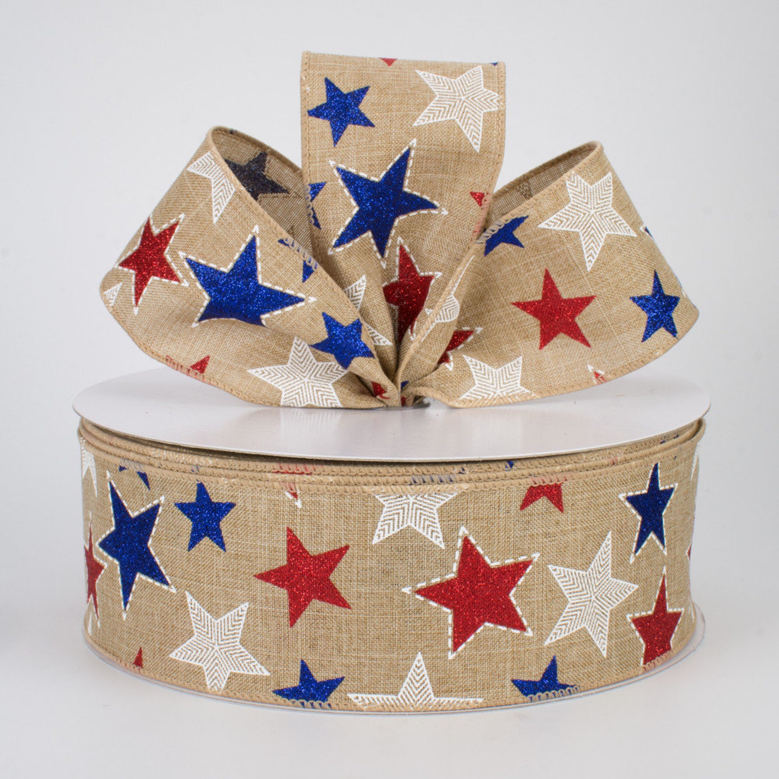 2.5 Red White & Blue Stars Ribbon Wired Ribbon - Etsy