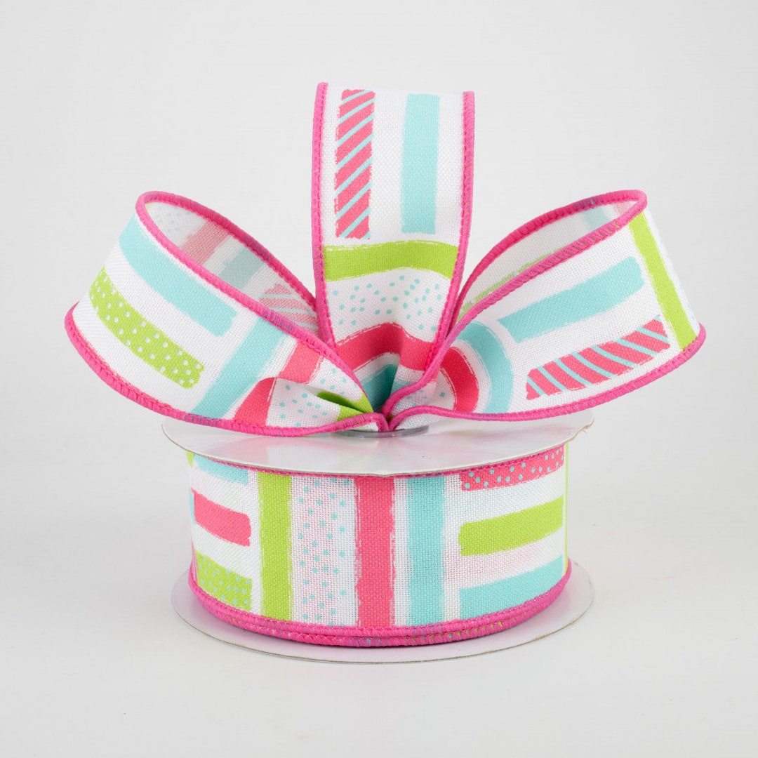 1.5" Spring Ribbon, Wired Ribbon, Easter Ribbon, Summer Ribbon, Wreath ...
