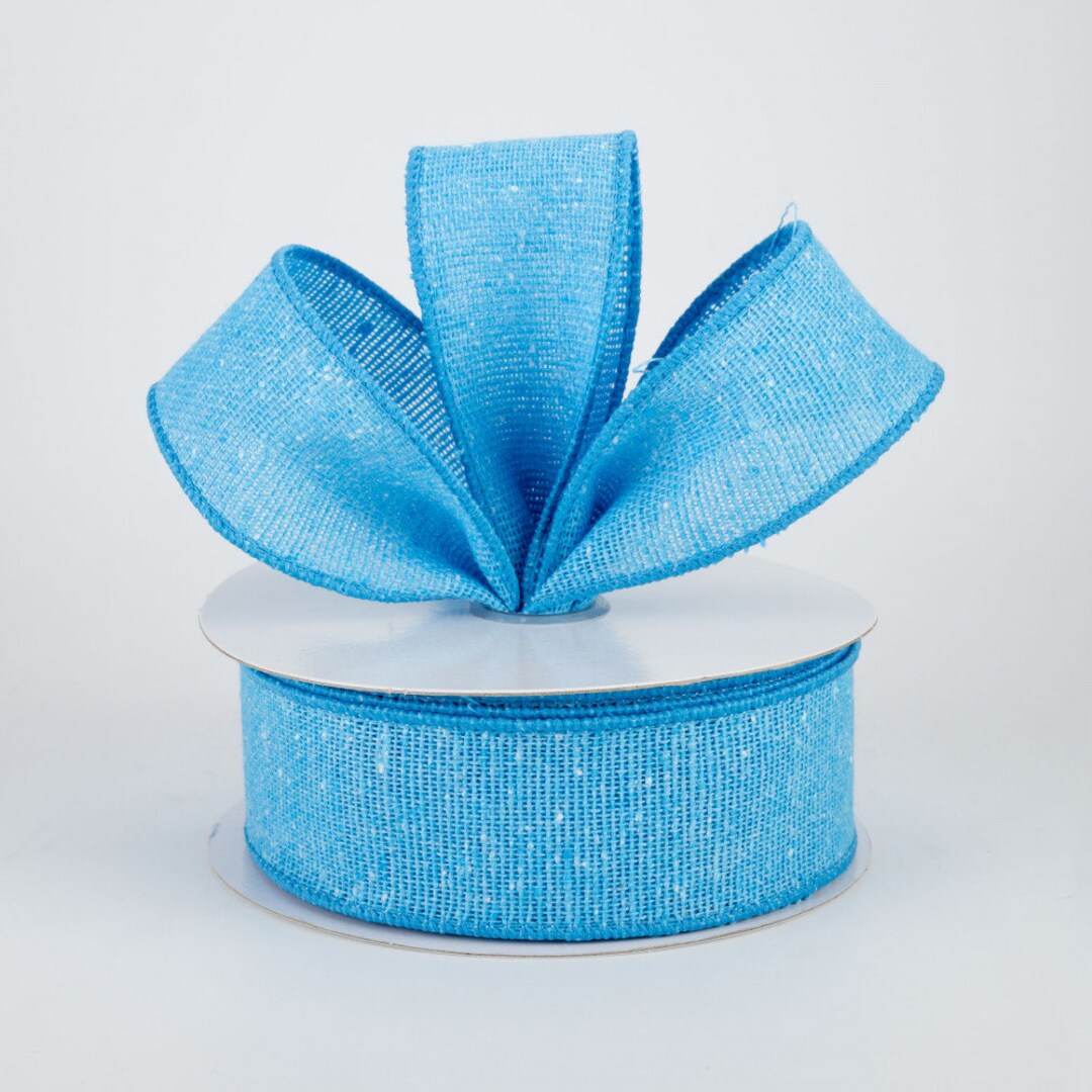 1.5" Blue Ribbon, Wired Ribbon, Easter Ribbon, Summer Ribbon, Winter ...
