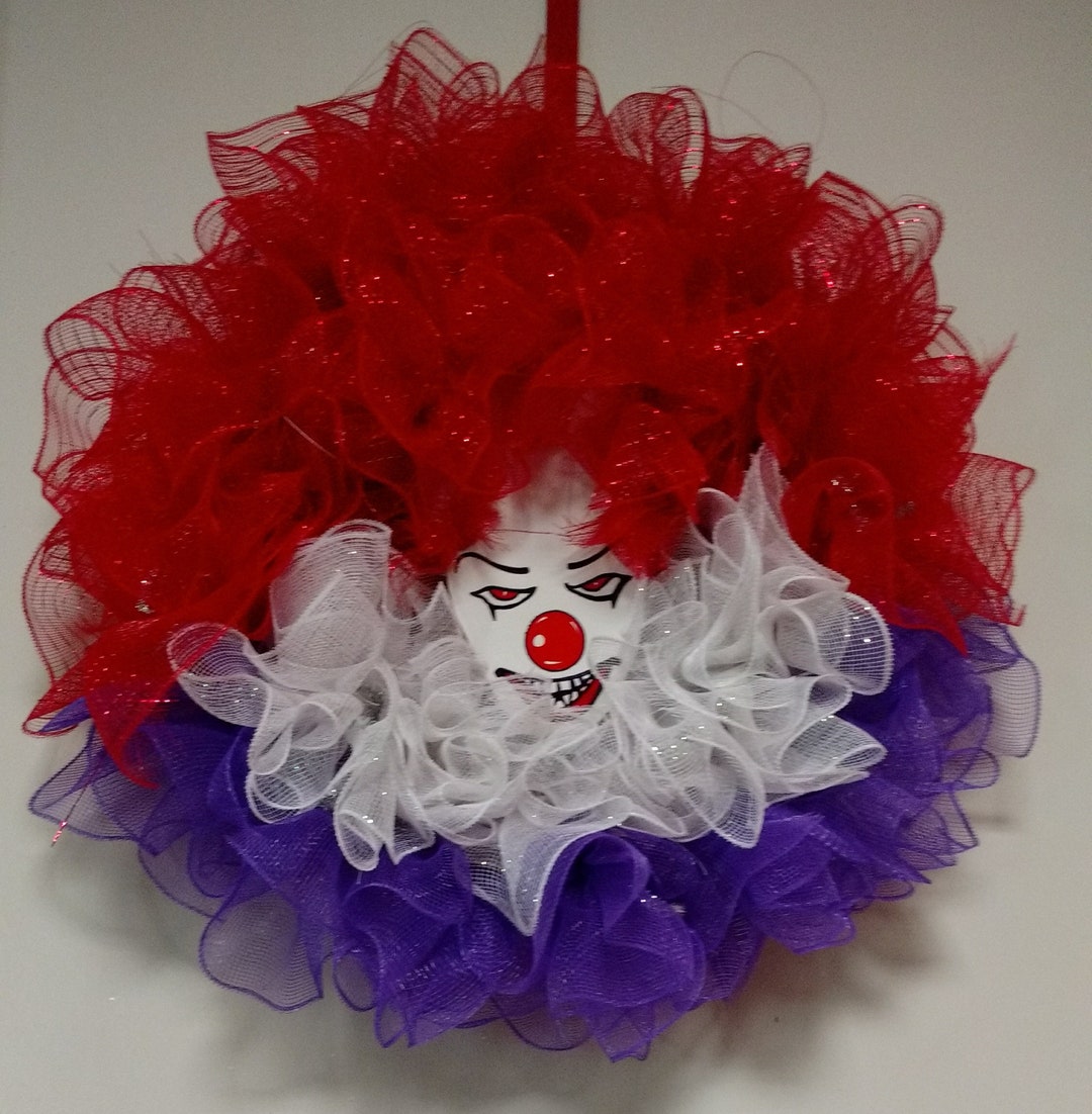Pennywise IT Clown Halloween Door Wreath Front Door Wreath - Etsy