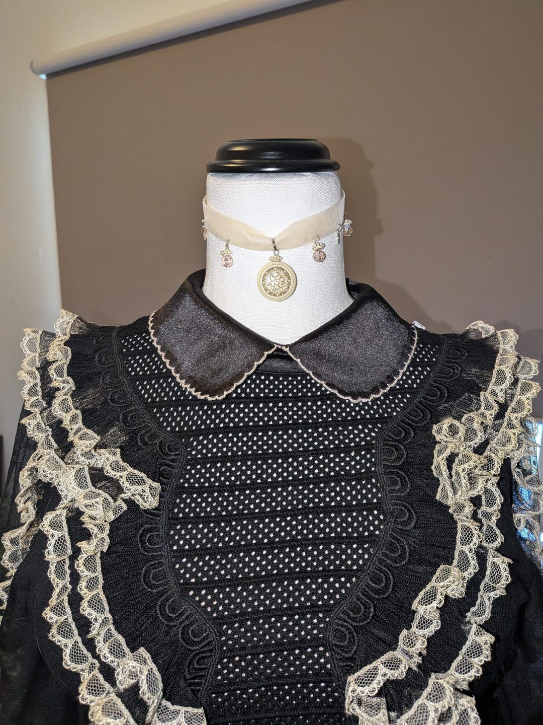 Vintage Medieval Wooden Velvet Choker - Etsy Australia