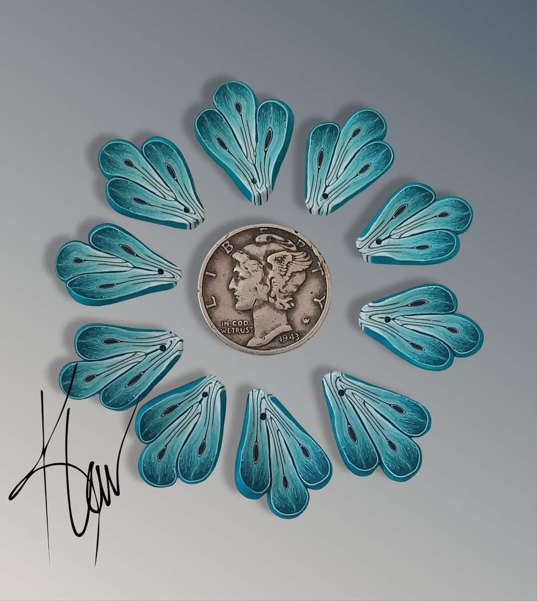 Klews Turquoise Petals, One Dozen. - Etsy