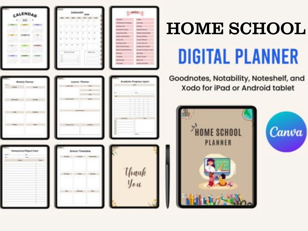 Digital Homeschool Planner | Printable Homeschool Organizer & Lesson ...