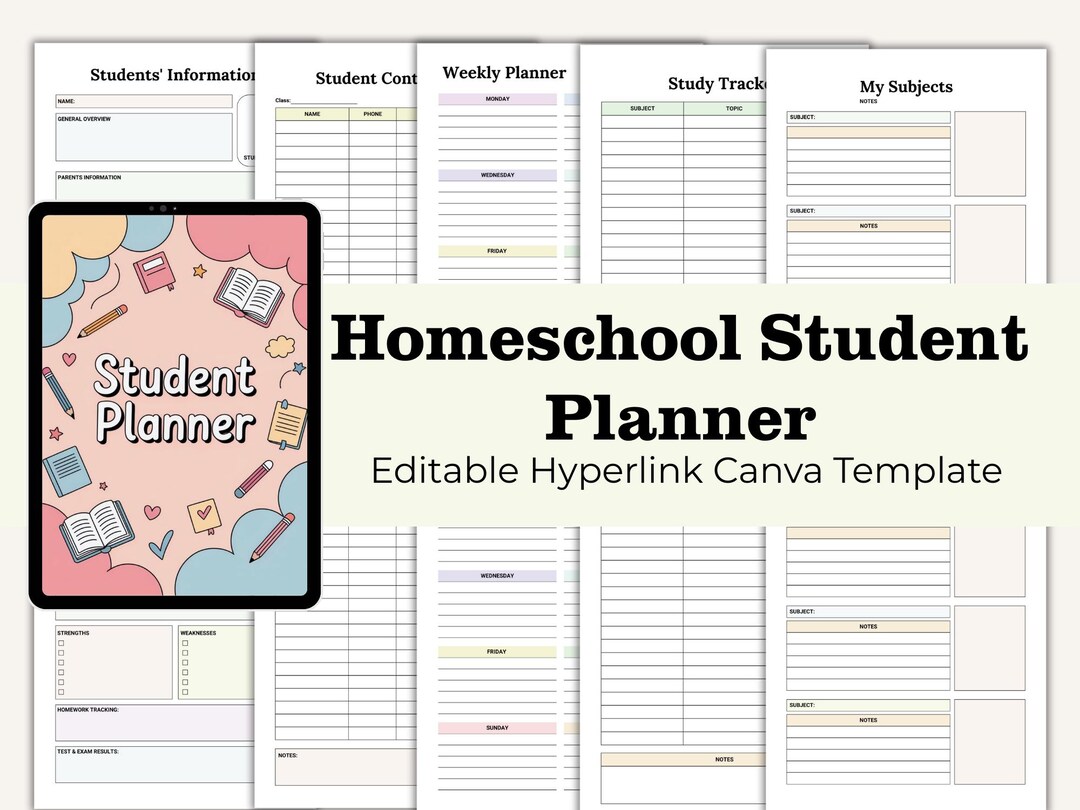 Homeschool Student Planner | Printable & Digital Student Organizer ...