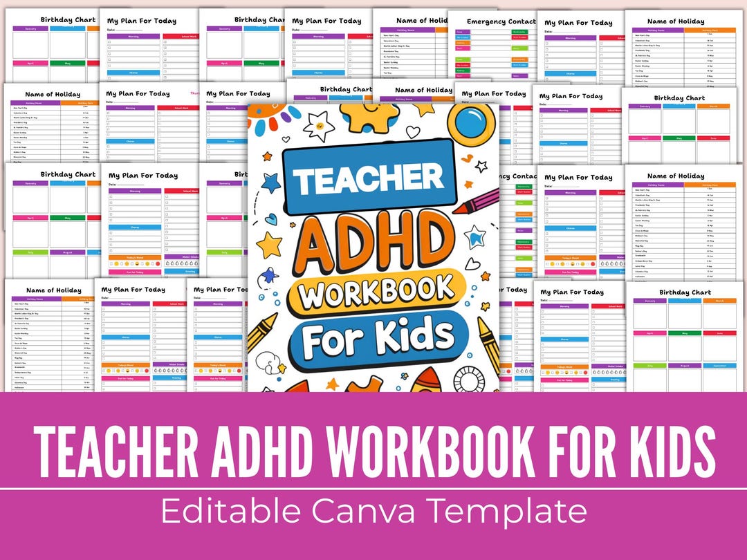Teacher ADHD Workbook for Kids | Classroom Behavior & Focus Activities ...
