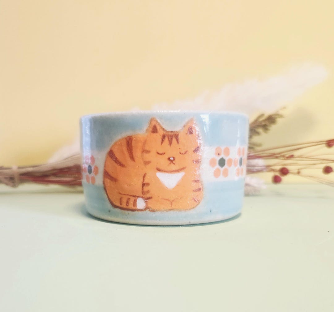 Ceramic Orange Cat / Black Cat Saucer - Etsy