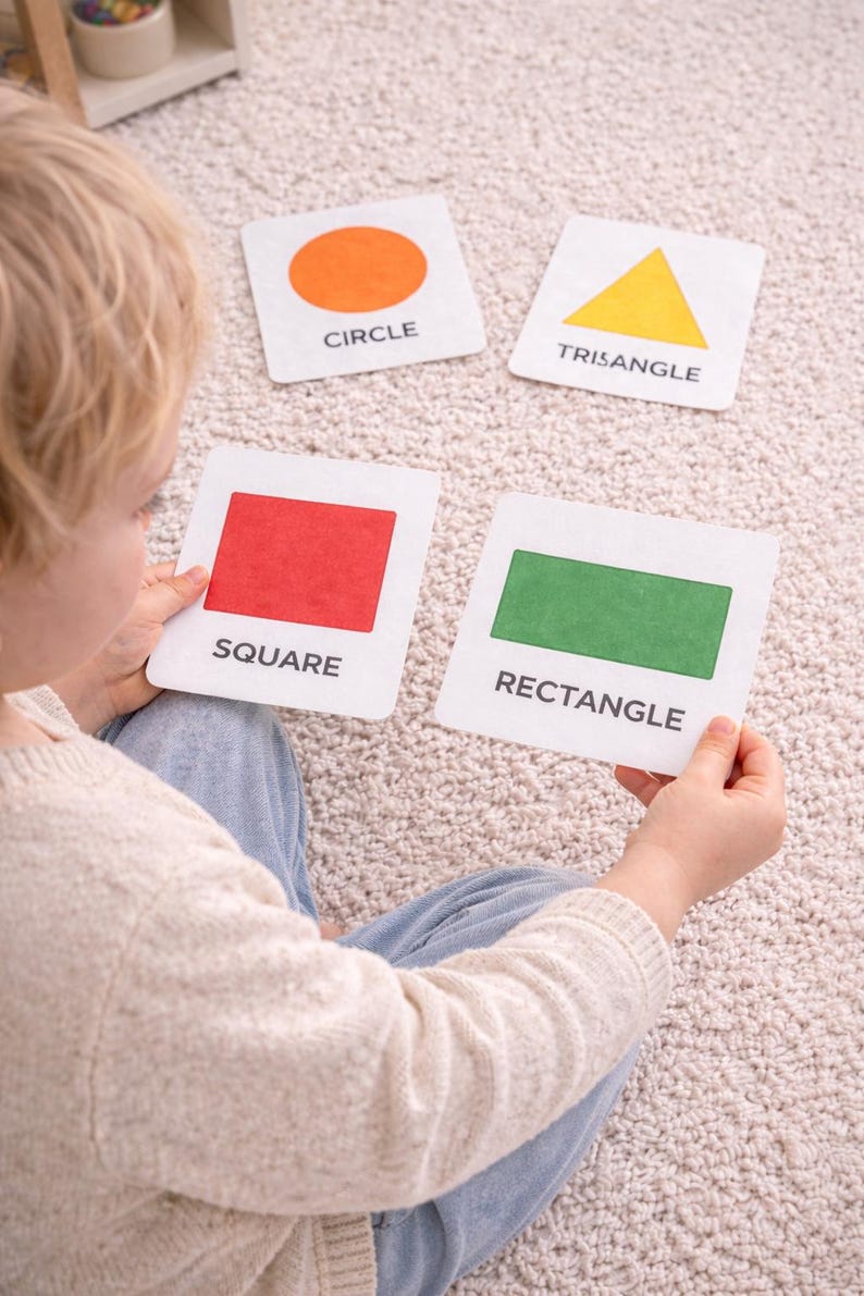 Montessori Geometric Shapes Flashcards Printable PDF, Toddler Learning ...