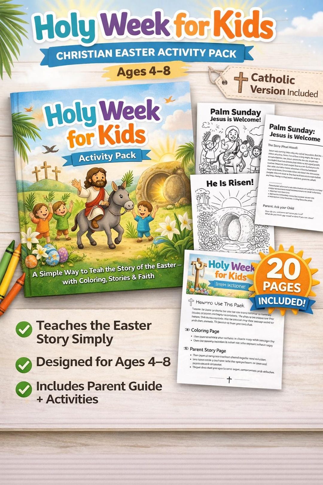 Catholic Holy Week for Kids Activity Pack | Easter Printable | Easter ...