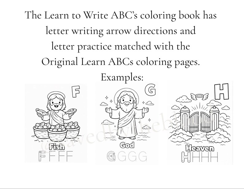 Learn to Write Your Letters Abcs Christian Coloring Book for Children ...