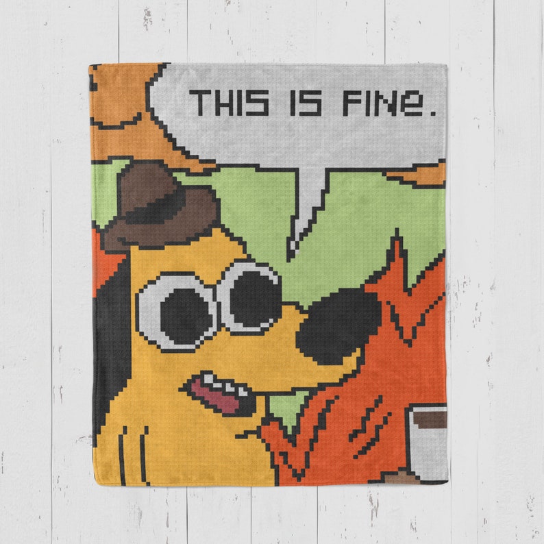 C2C Crochet PATTERN; This is Fine Blanket; Gunshow Meme; Corner to ...