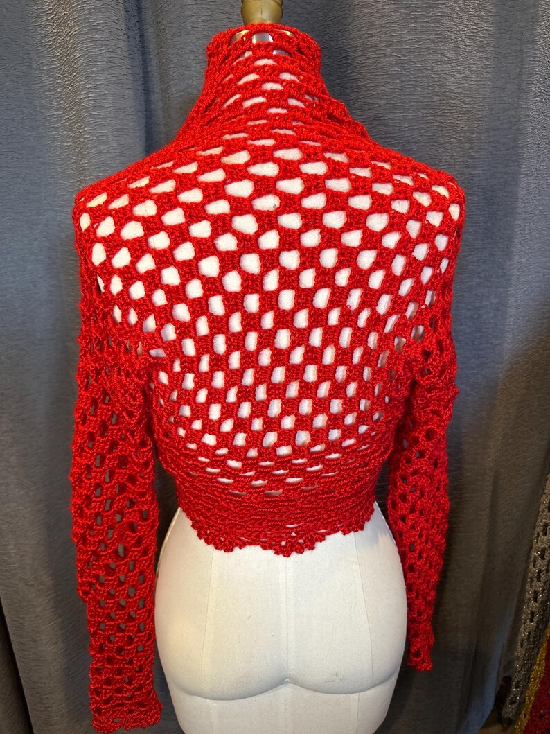 Handmade Crochet Bolero: Open Weave Acrylic Shrug - Etsy