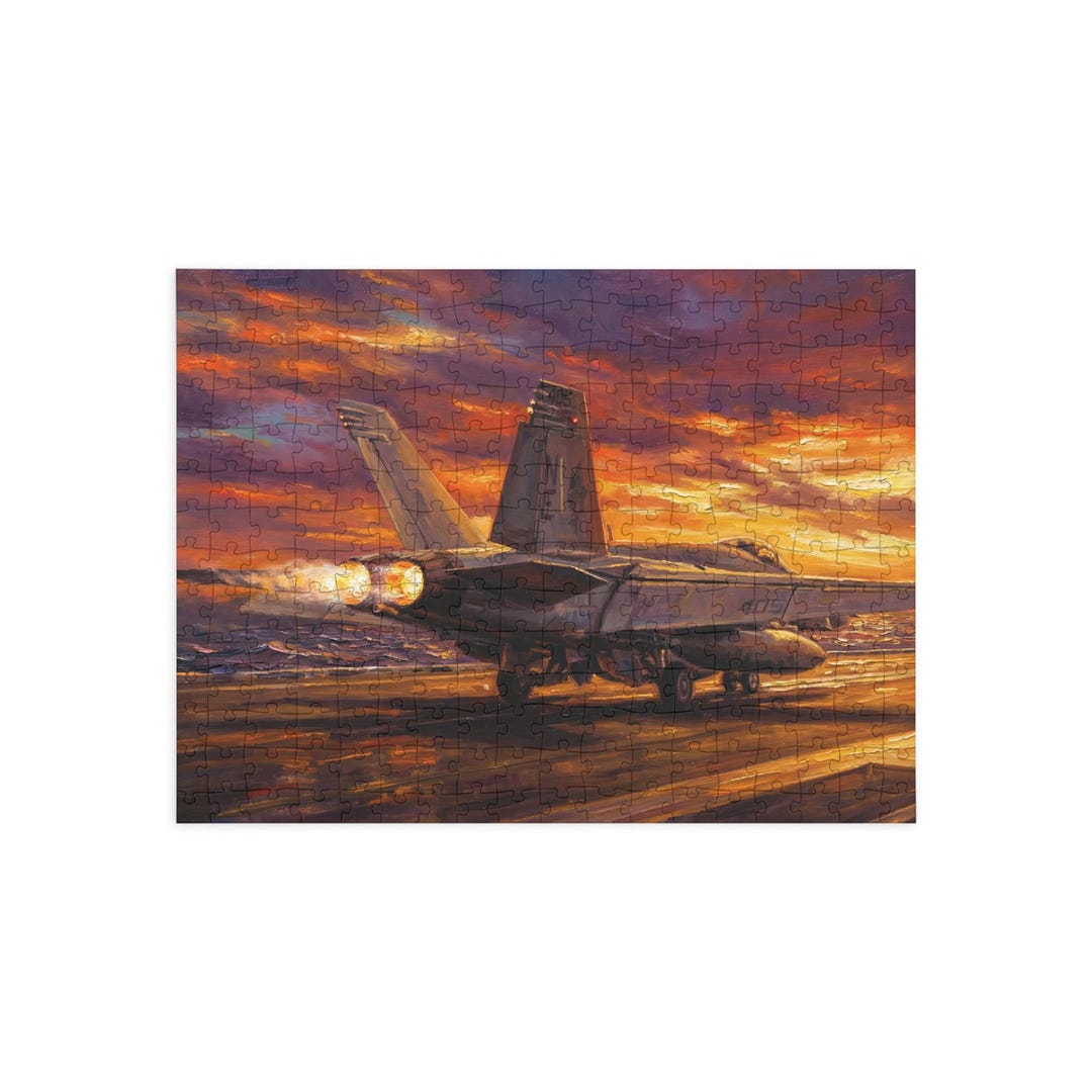 Jet Fighter Sunset Puzzle - Etsy