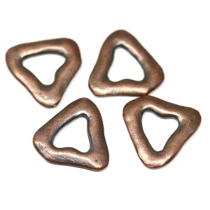 Antique Copper Triangle Charms, Chunky Organic 18mm Metal Charms, Greek ...