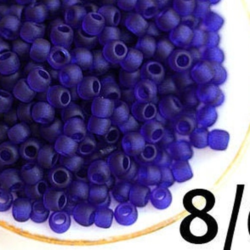 Blue Seed Beads TOHO Size 8/0 Trans Rainbow Frosted Dark - Etsy