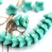 20pc Turquoise Trumpet Flower Czech Glass 5 Petal Flower - Etsy