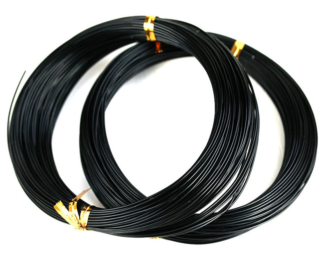 15 Gauge Black Wire 1.5mm Thick Aluminum Craft Wire 6m Roll - Etsy