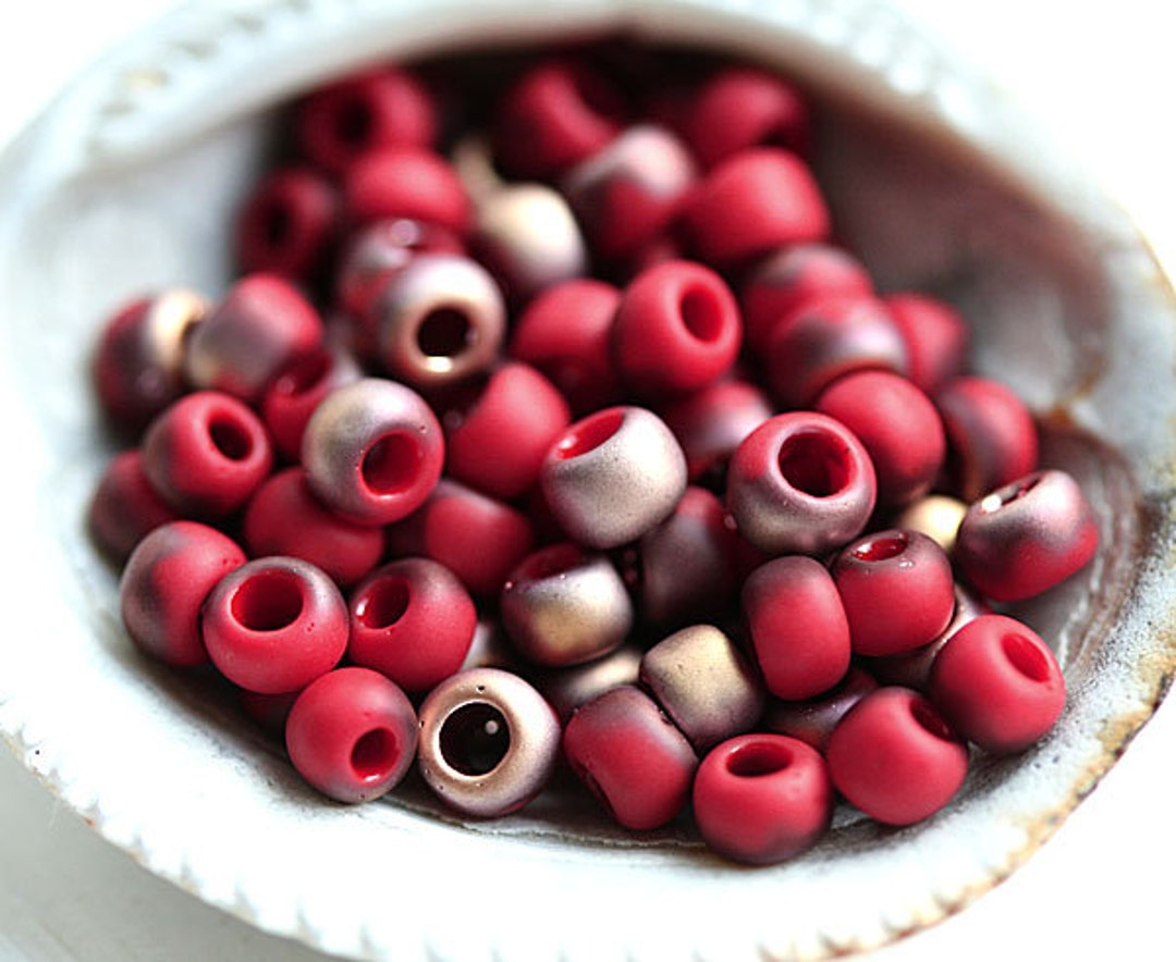 10g Red Apollo Seed Beads TOHO Size 6/0, Hybrid Frosted Pepper Red ...