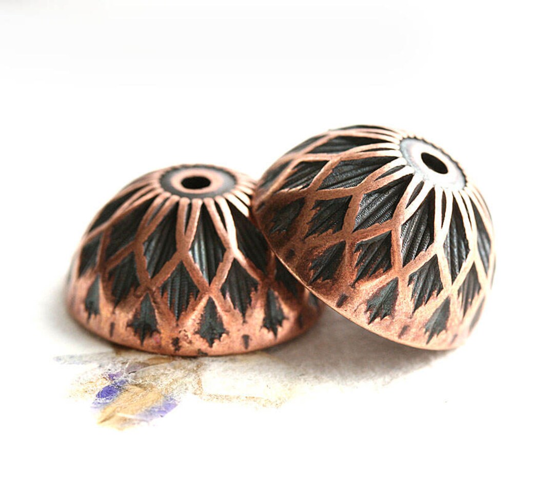 Antique Copper Acorn Bead Caps 18mm Greek Metal Casting Extra - Etsy