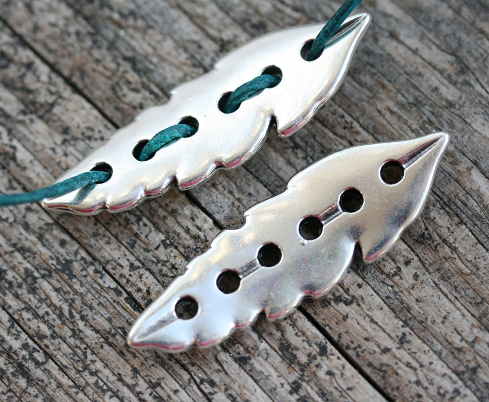 1pc Antique Silver Feather Connector for Leather Cord Feather - Etsy