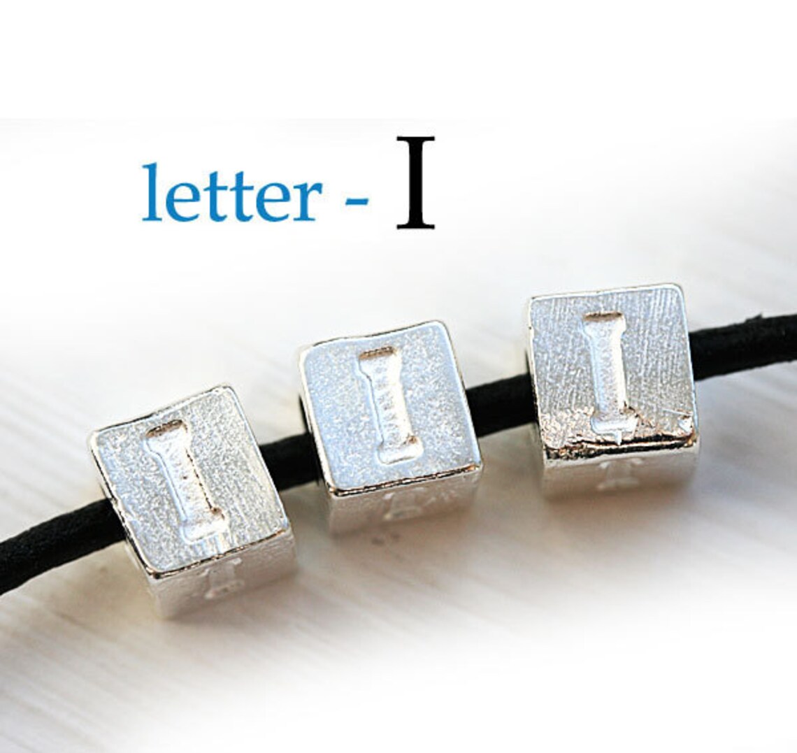 Alphabet Beads Silver Letter I 7mm Greek Metal Letters - Etsy