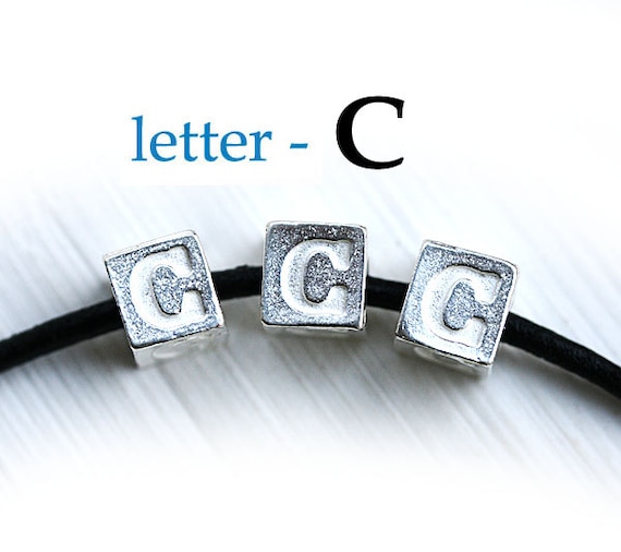 Silver Letter C Alphabet Letter Beads 7mm Greek Metal | Etsy