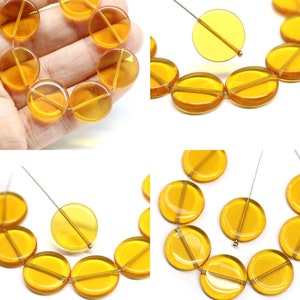 17mm Large Coin Beads Black Round Tablet Shape Bead Blue Green Yellow ...