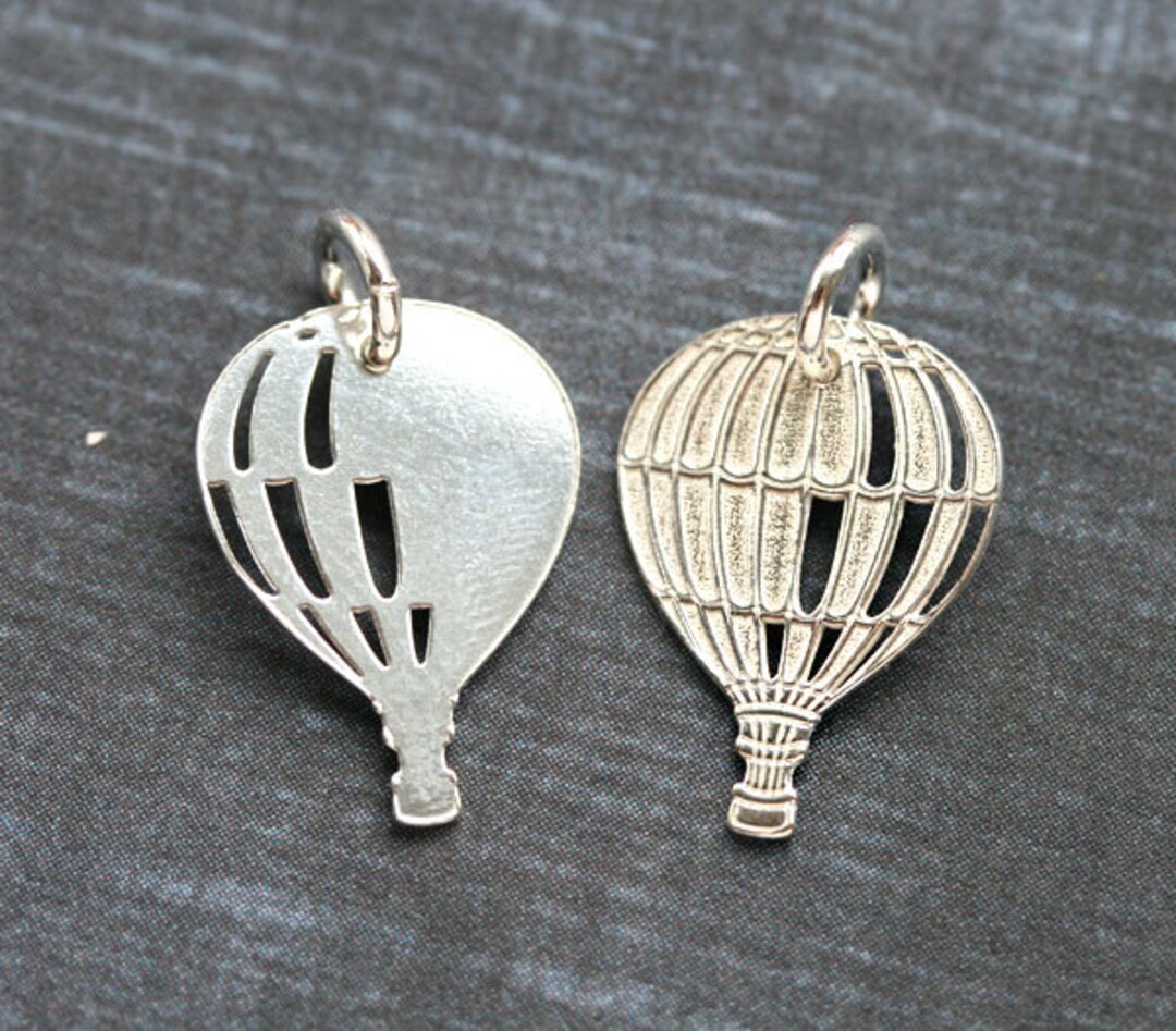 Sterling Silver Hot Air Balloon Charm: Travel Pendant - Etsy