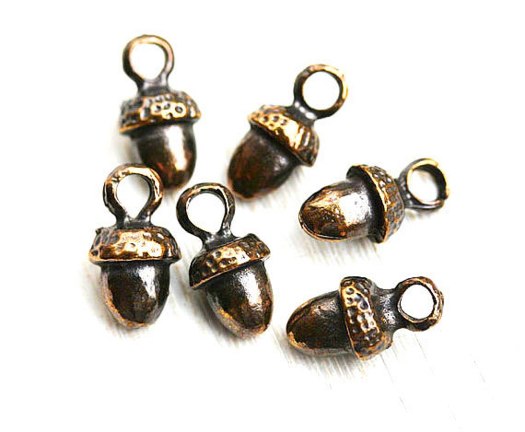 Antique Brass Acorn Metal Charms, Greek Metal Casting Small Acorn Beads ...
