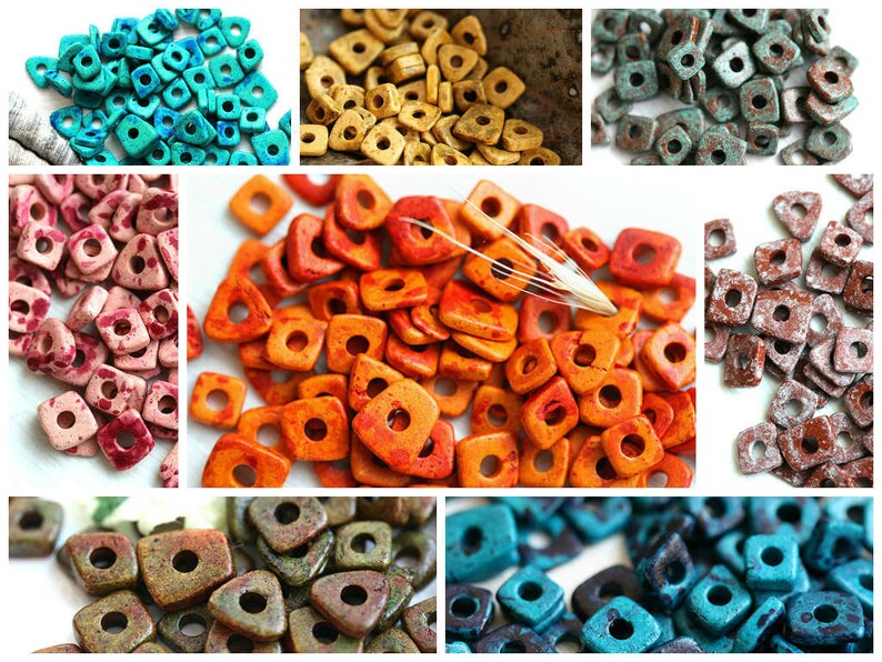 9mm ceramic organic round beads Brown yellow green ball beads | Etsy