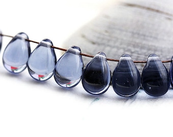 Glass Raindrop Beads - Etsy