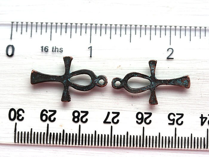 4pc Ankh Charms Egyptian Symbol of Life Cross With Loop Green - Etsy