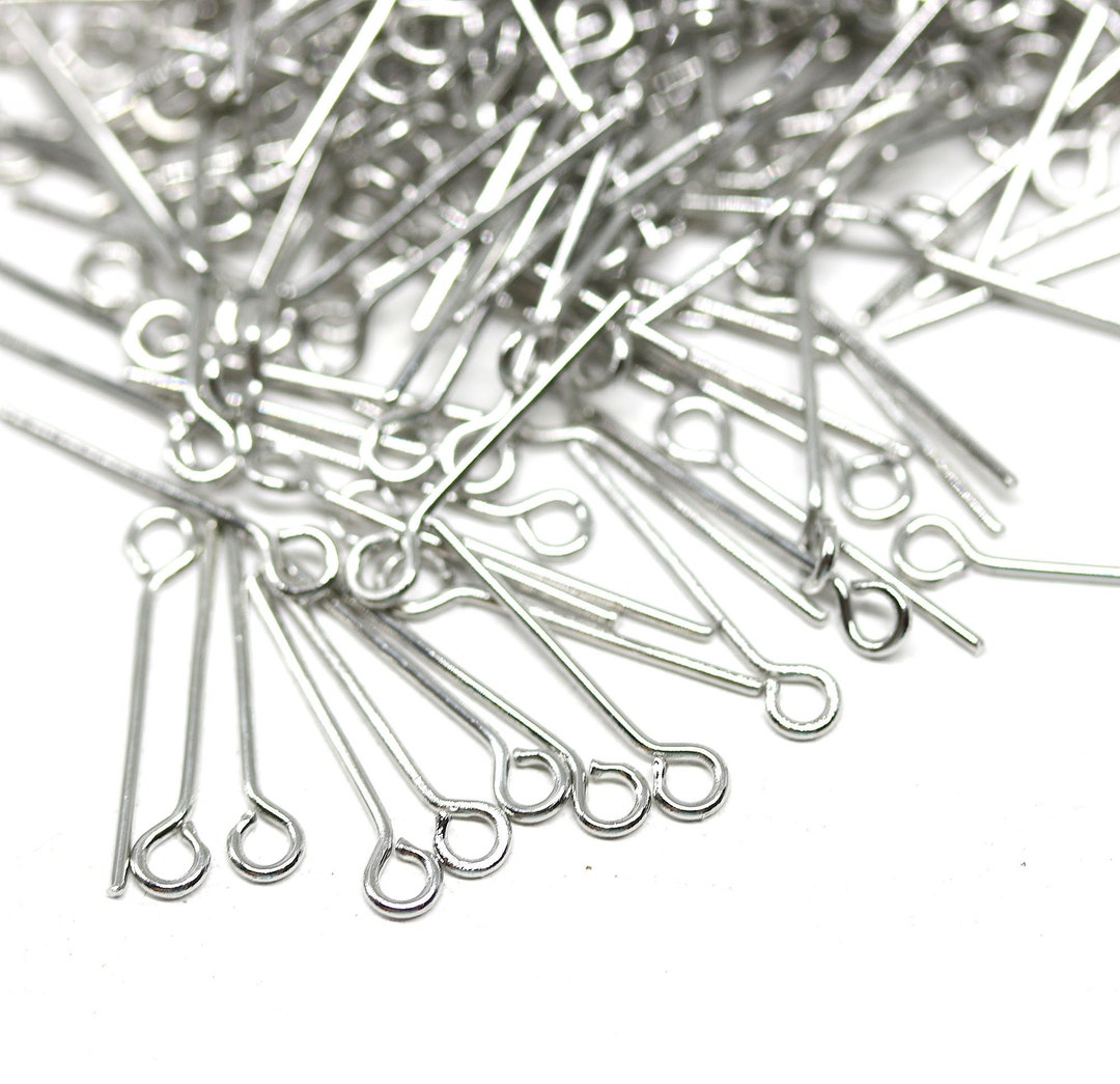 250pc Rhodium Silver Eye Pins: 16mm, 21ga Jewelry Making - Etsy