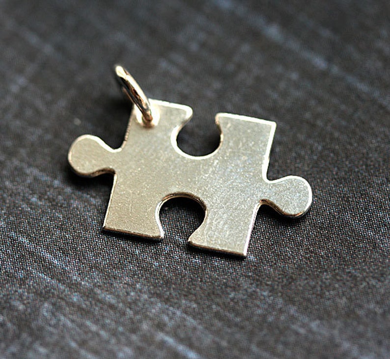 Silver Puzzle Charm 925 Sterling Silver Puzzle Piece Pendant - Etsy