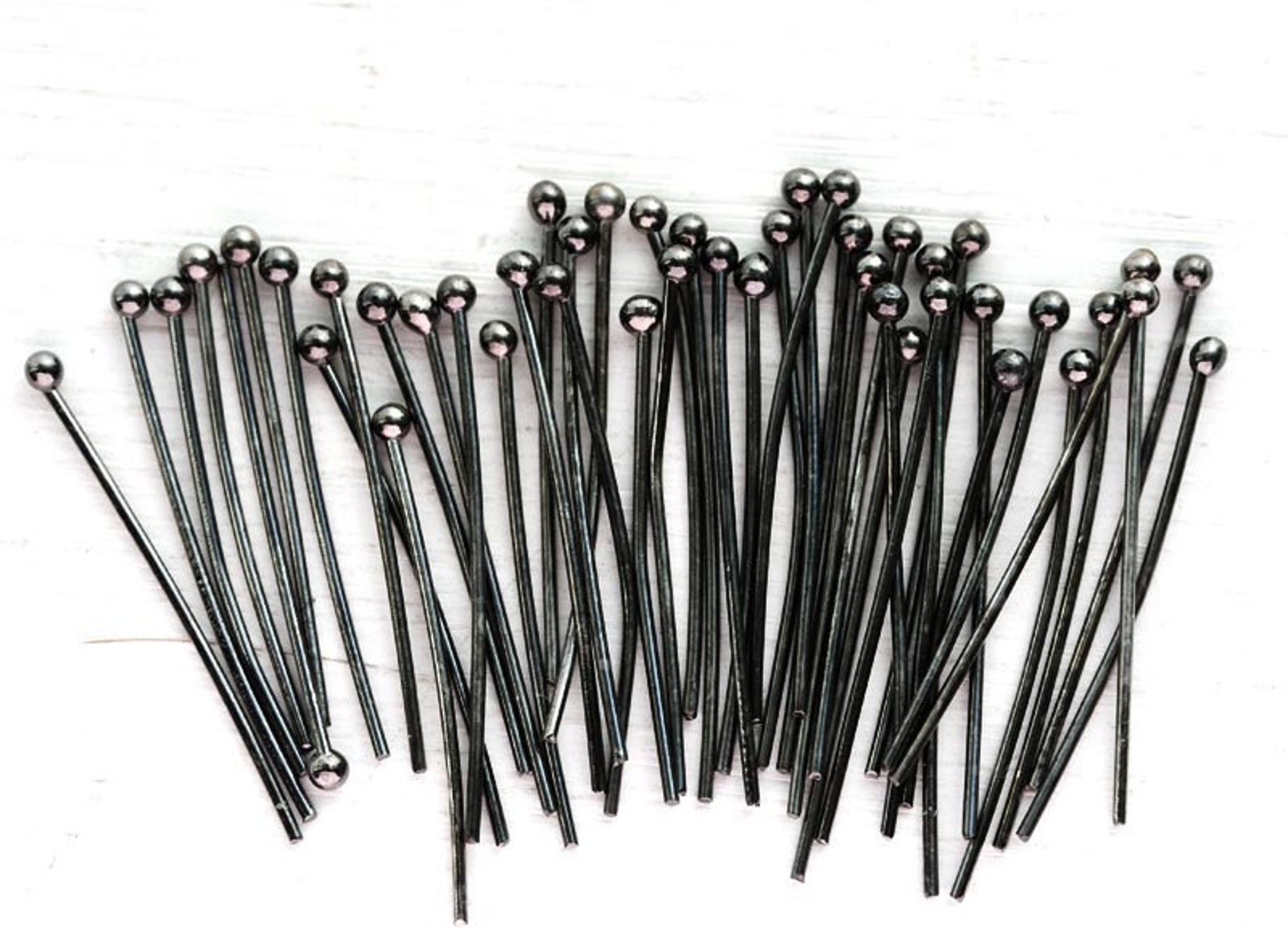 100pc Gunmetal ball pin 1 inch 21Ga wire brass headpins for | Etsy