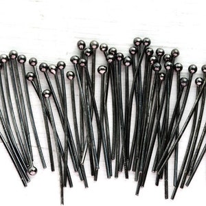 100pc Gunmetal Ball Pin 1 Inch, 21ga Wire Brass Headpins for Jewelry ...