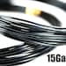 15 Gauge Black Wire, 1.5mm Thick Aluminum Craft Wire, 6m Roll, 19ft ...