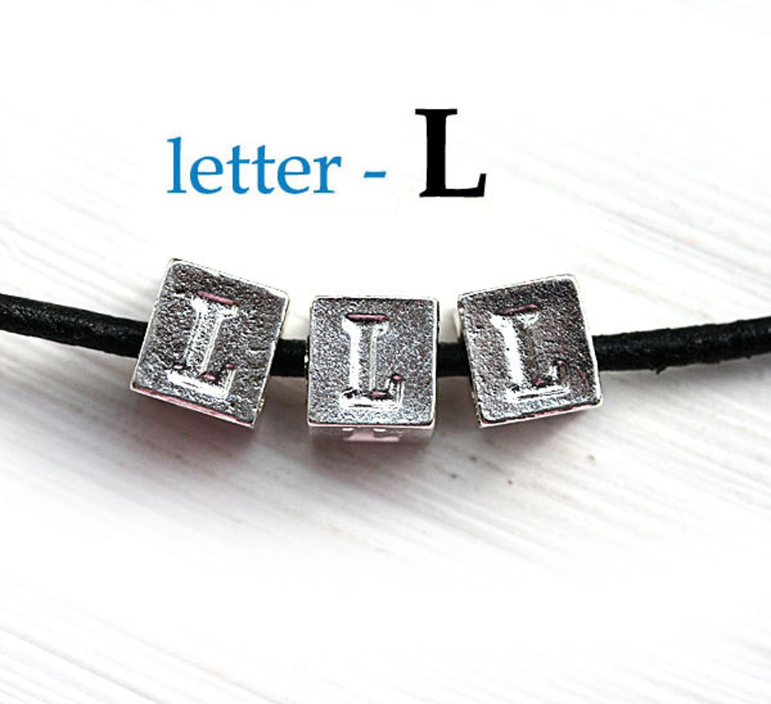 Silver Letter L Alphabet Letter Beads 7mm Greek Metal - Etsy