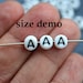White Alphabet Beads - Letter D - Black Inlay, Czech Glass Letter Beads ...