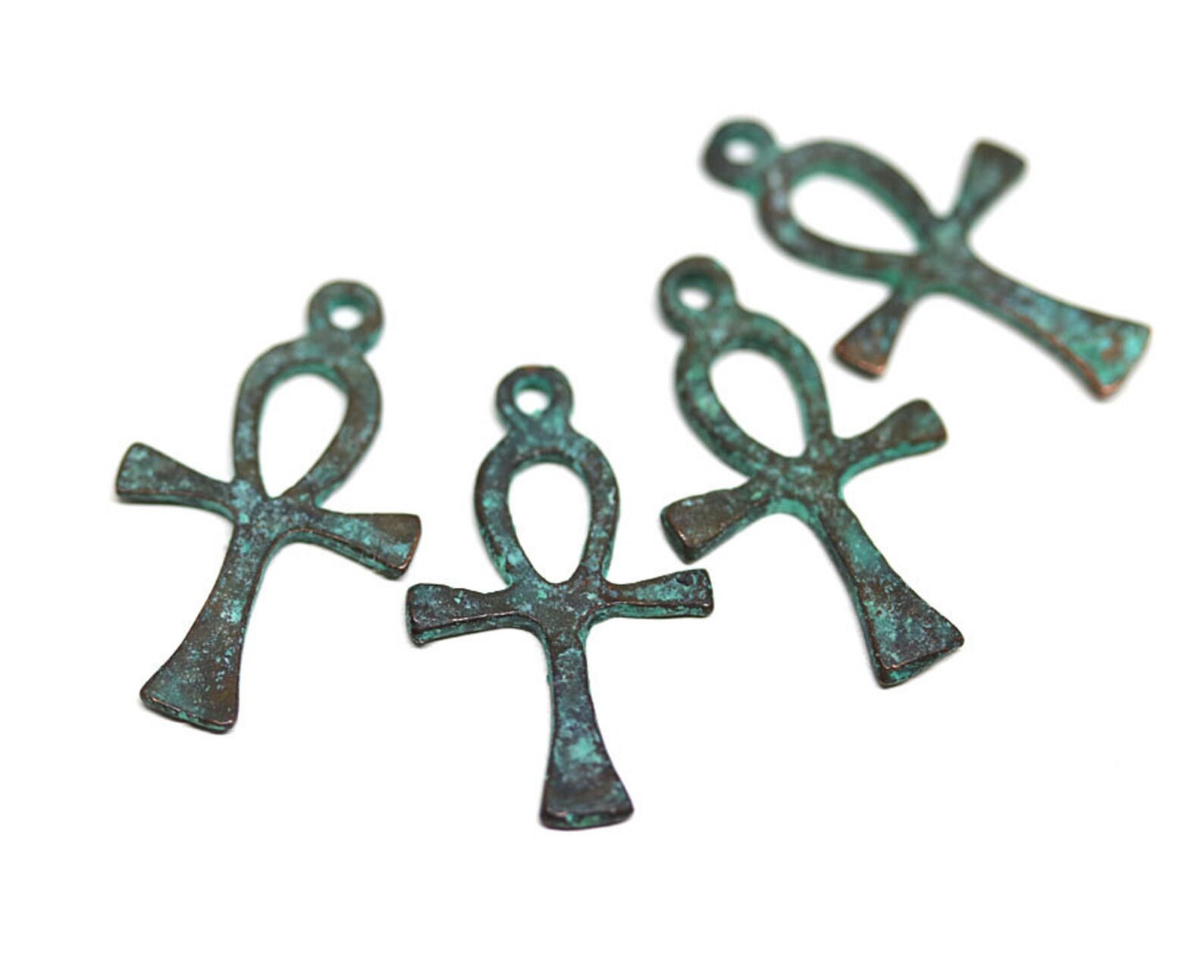 4pc Ankh Charms Egyptian Symbol of Life Cross With Loop Green - Etsy