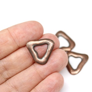 Antique Copper Triangle Charms, Chunky Organic 18mm Metal Charms, Greek ...