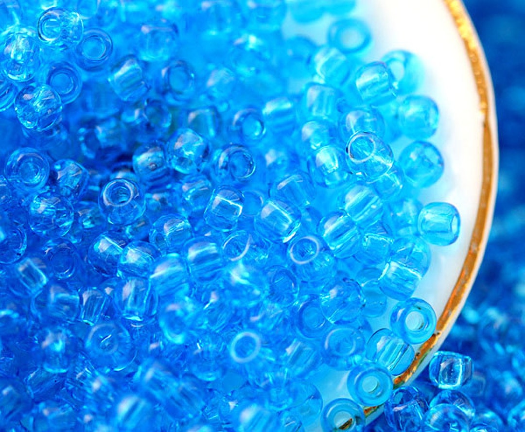 Blue Seed Beads TOHO Size 11/0 Transparent Dark Aquamarine N 3B ...